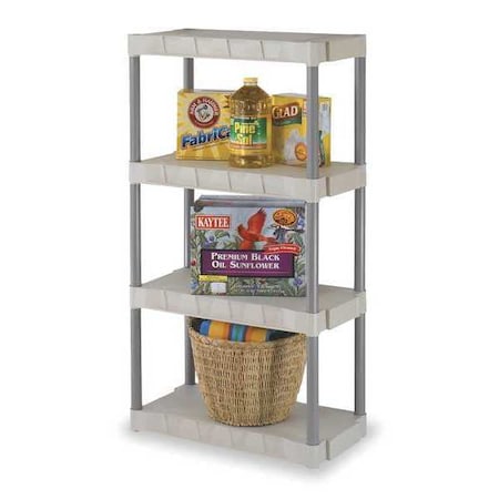 Plano Freestanding Plastic Shelving, Open Style, 16" D, 31" W, 56" H, 4 ...