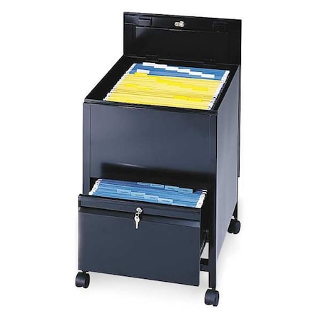 Safco Mobile File Holder, Locking with Draw, Blk 5364BL | Zoro