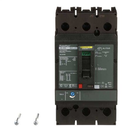 Square D JGL36150 3P Standard Circuit Breaker 150A 600VAC | Zoro.com