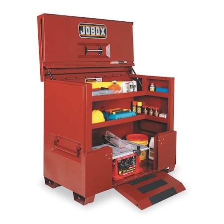 Crescent Jobox Piano-Style Jobsite Box, Brown, 74 in W x 30 in D x 50 ...