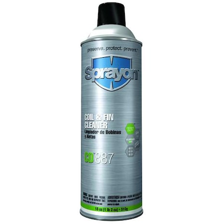 Sprayon Coil and Fin Cleaner, Aerosol, 18 oz, White SC0887000 | Zoro