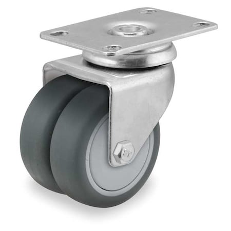 Colson Plate Caster, Swivel, Rubber, 4 1/16"H DW03TPP100SWTP01 | Zoro