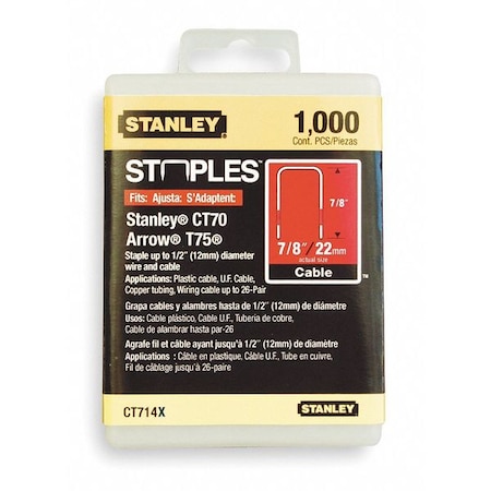 STANLEY Cable and Wire Staples : - ga - CT714X