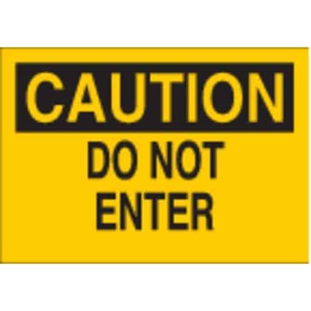 Brady Caution Sign, 10 in Height, 14 in Width, Aluminum, Rectangle ...
