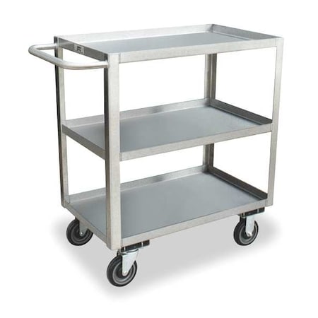 Jamco Corrosion-Resistant Utility Cart with Lipped Metal Shelves ...