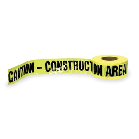 Zoro Select Barricade Tape, Caution Construction Area, 3 in Wide x 1000 ...