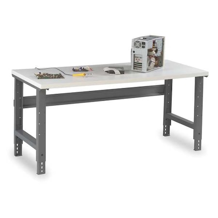 Tennsco Bolted Plastic Top Work Bench with Adjustable Legs, Laminate ...