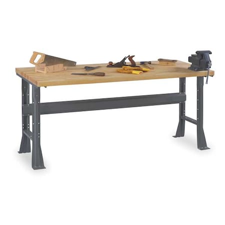 Tennsco Work Bench with Butcher Block Top and Flared Legs, Butcher ...