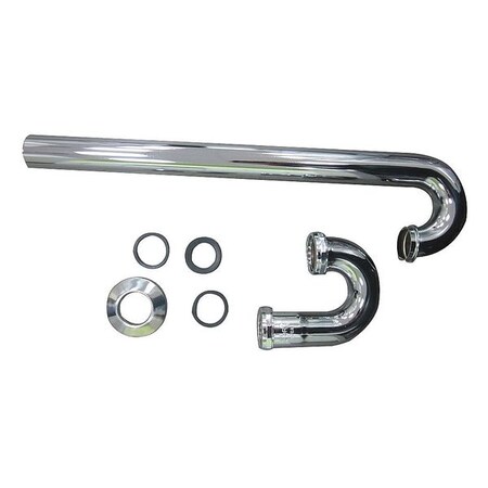 Zoro Select 1-1/2 " Dia., Brass, Chrome/Brass Finish, Kitchen, S-Trap ...