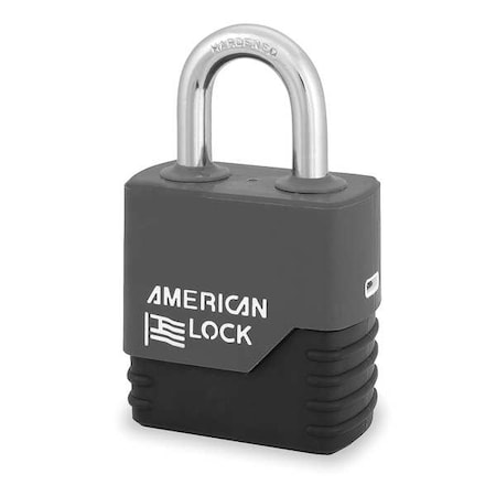 American Lock Keyed Padlock, Open, Rectangular Steel Body, Boron ...