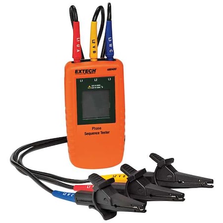 Extech Phase Sequence Tester, 40-600VAC 480400 | Zoro
