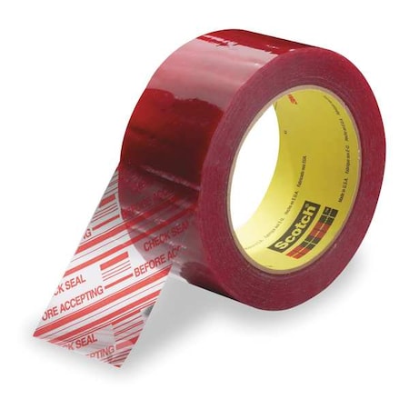Scotch Carton Tape, Red on Clear, 48mm x 100m 3779 | Zoro