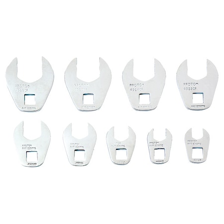 Proto 3/8" Drive Crowfoot Socket Wrench Set, SAE, Open End, Full Polish ...