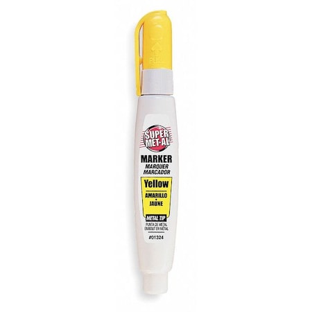 Super Met-Al Marker Super Metal Industrial Marker, Fine Tip, Yellow ...