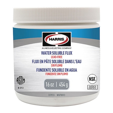 Harris Water Soluble Lead Free Flux, 16 Oz 331933 | Zoro