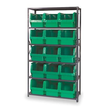 Quantum Storage Systems Steel Bin Shelving, 42 in W x 75 in H x 18 in D ...