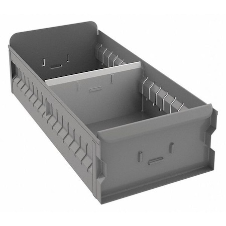 Zoro Select Drawer Storage Bin, Steel, Gray, 4 1/2 in H, 8 1/4 in W, 17 ...