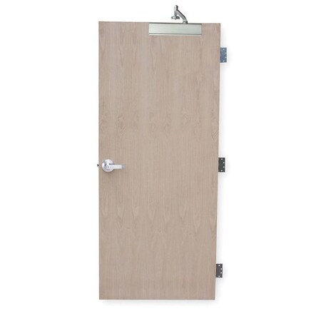 Ceco Security Door, LH, 80" H, 36" W, 1-3/4" Thick, Red Oak Veneer ...
