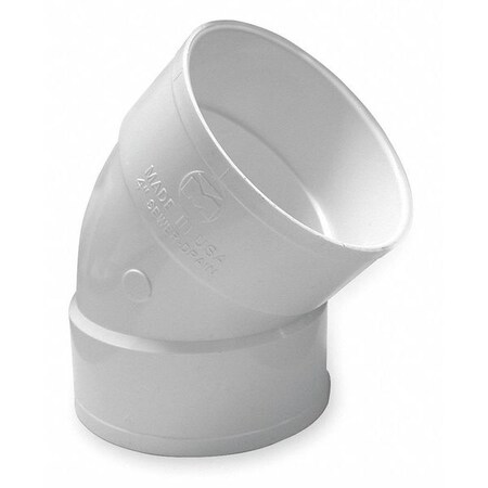Charlotte Pipe And Foundry PVC Elbow, 45 Degrees, Hub, 4" Pipe Size ...