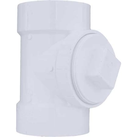 Zoro Select PVC Cleanout Tee with Plug, Hub x Hub x FNPT, 4 in Pipe ...
