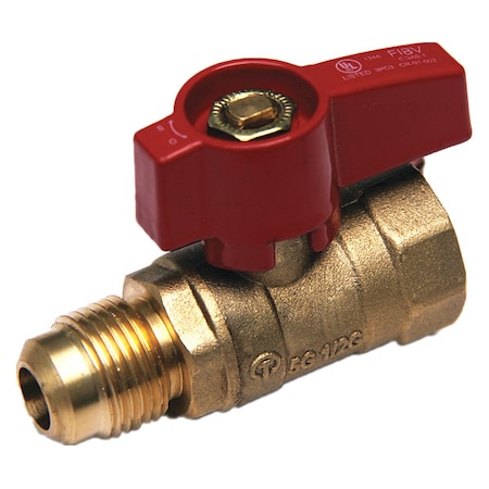 Zoro Select 1/2" FNPT x Flare Brass Gas Ball Valve Inline G-GBV-5050F ...
