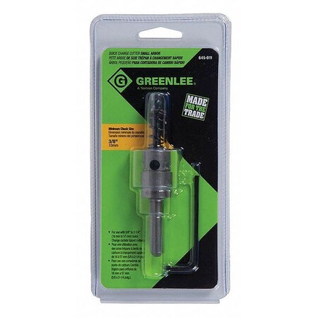 Greenlee Quick Change Arbor, 1/4 Dia x 2 1/2 In L 645-011 | Zoro
