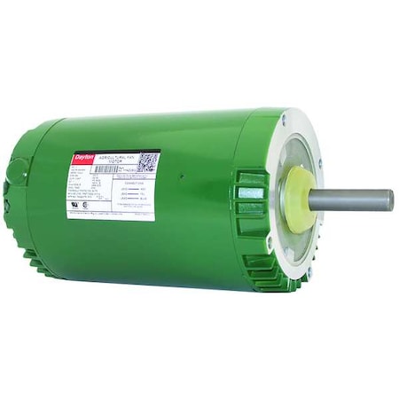 Dayton Agricultural Fan Motor, 3-Phase, 1 HP, 460V AC, 850 Nameplate ...