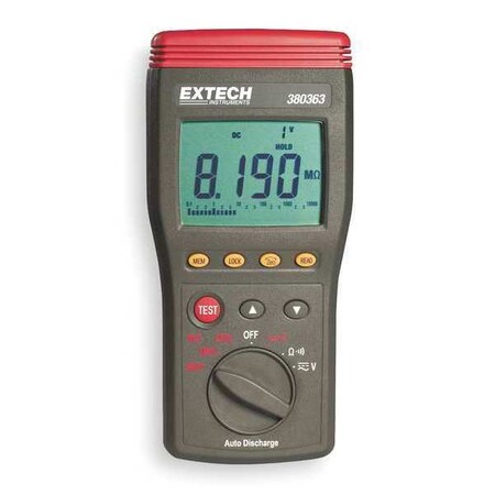 Extech Battery Operated Megohmmeter, 1000VDC 380363 | Zoro