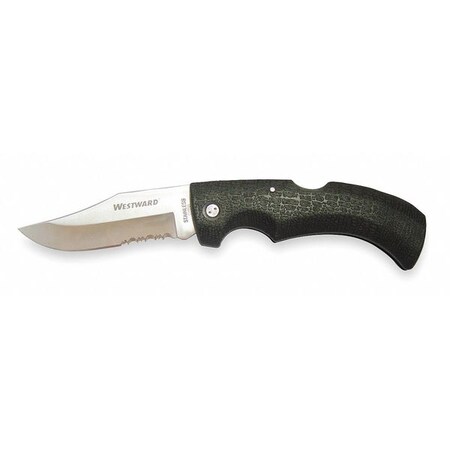 Westward Folding Lock-Back Knife, Black, 3 1/4 In 1YJE3 | Zoro