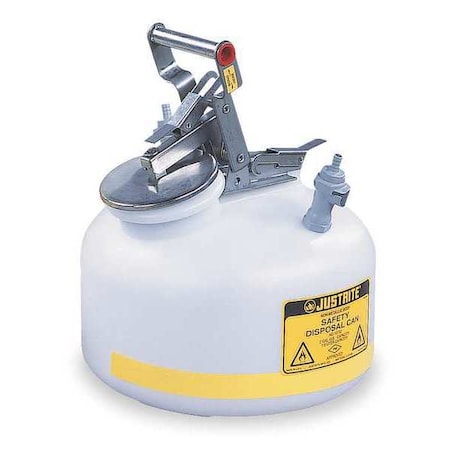 Justrite HPLC Waste Can, Polyethylene/Polypropylene Disconnects, 5 gal ...