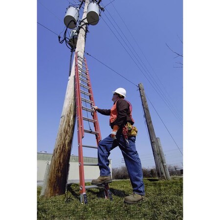 Louisville 28 ft Fiberglass Extension Ladder, 300 lb Load Capacity ...