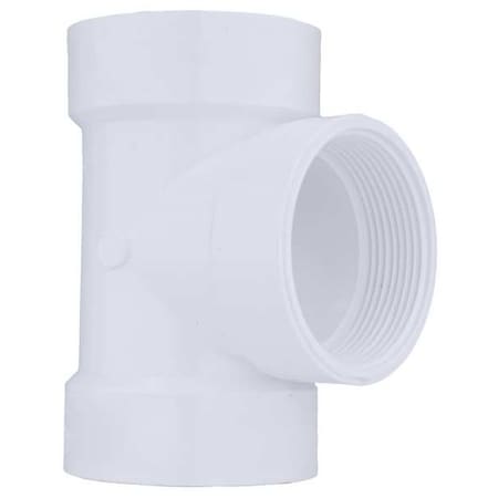 Zoro Select PVC Flush Clean Out Tee, FNPT x Hub x Hub, 2 in Pipe Size ...