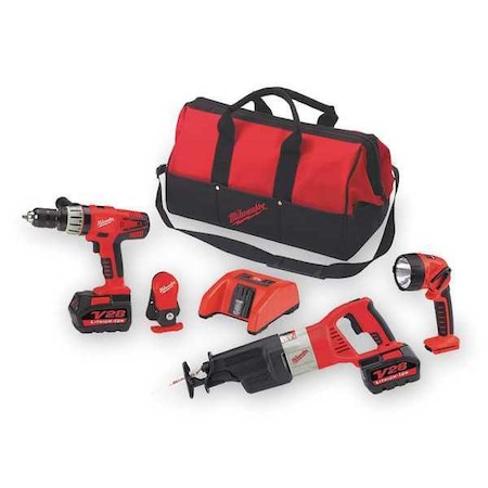 Milwaukee Tool M28 Cordless Combination Kit, Li-Ion, 28.0V, M28 0928-23 ...