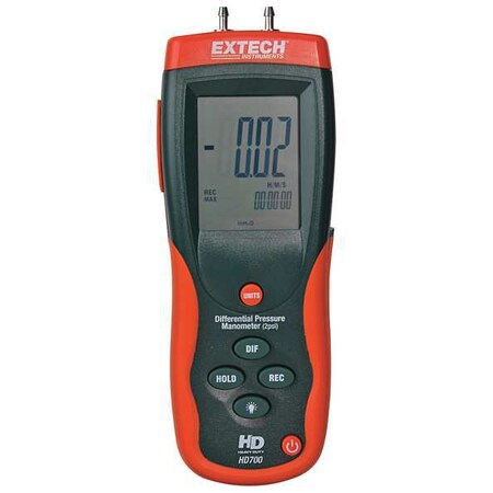 Extech Handheld Manometer, 0 to 55.40 In WC HD700 | Zoro