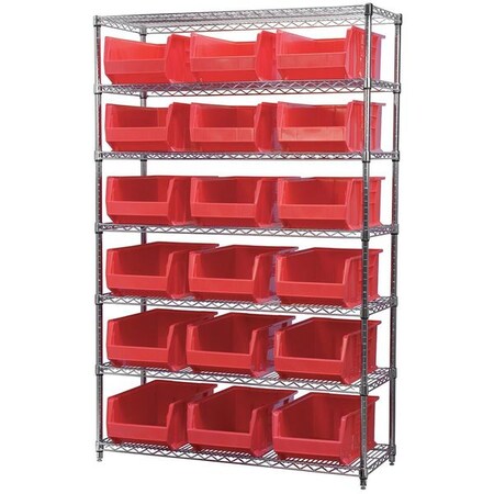 Akro-Mils Steel Bin Shelving, 48 in W x 74 in H x 18 in D, 7 Shelves ...