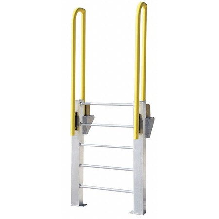 Erectastep 7 ft. 4" Fixed Ladder, Aluminum, 5 Steps, 1000 lb. Load ...