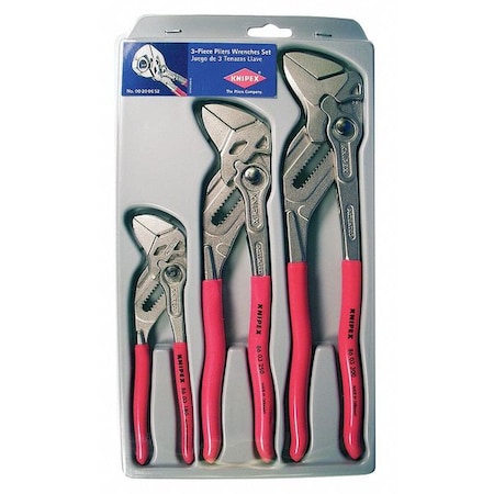 Knipex 3 Piece Channellock Plastic Grip Plier Wrench Set Dipped Handle ...