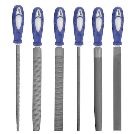 Westward Hand File Set, Bastard/Smooth, 8 In L, 6 Pc 10Z755 | Zoro