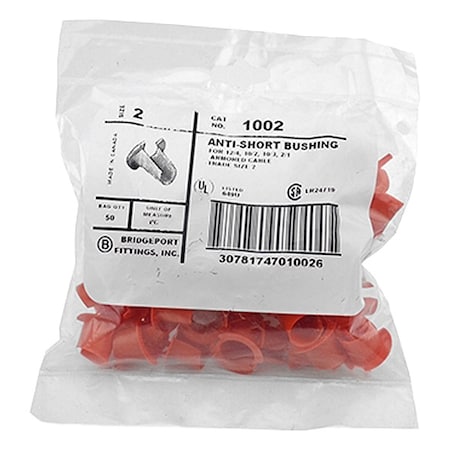 Bridgeport Fittings AC Bushing, Polyethylene, Red 1002 | Zoro