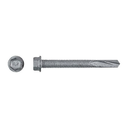Teks Self-Drilling Screw, #12 x 2 in, Climaseal Steel Hex Head External ...