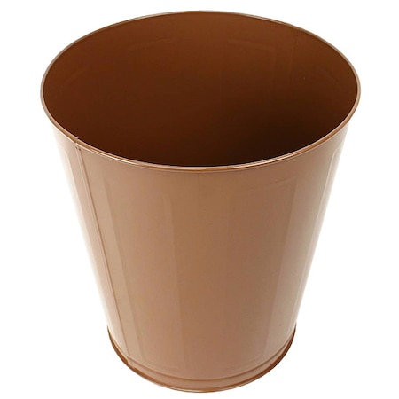 Zoro Select 7 gal Round Trash Can, Brown, None, Steel 13 1/4 in Dia ...