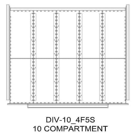 Greene Manufacturing Divider Kit, 10 Comp, 16"x21", 150/175 Dwr DIV-10 ...