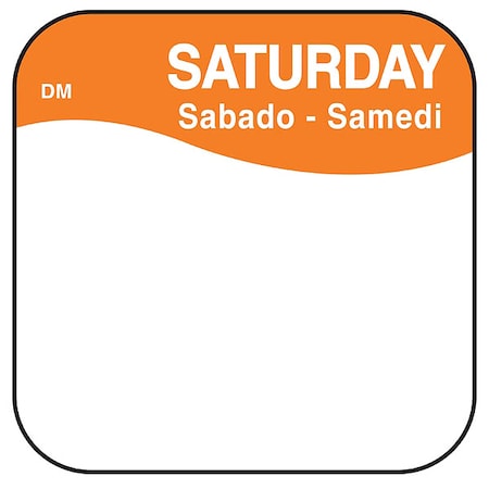 Daymark Food Safety Label, Orange/White, 3/4 in H IT110037-6-SAT | Zoro