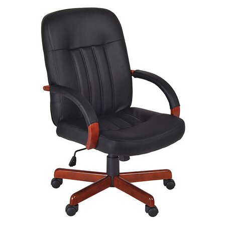 Ethos Ethos Swivel Chair, 18" to 22"Height, Padded Arm, Cherry, Black ...
