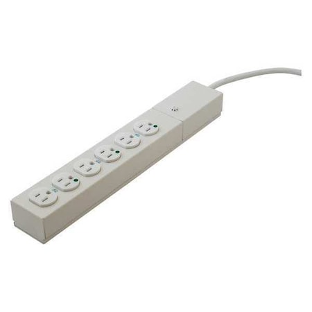 Hubbell Wiring Device-Kellems Power Strip, Surge, Hospital Grade, 6 ft ...