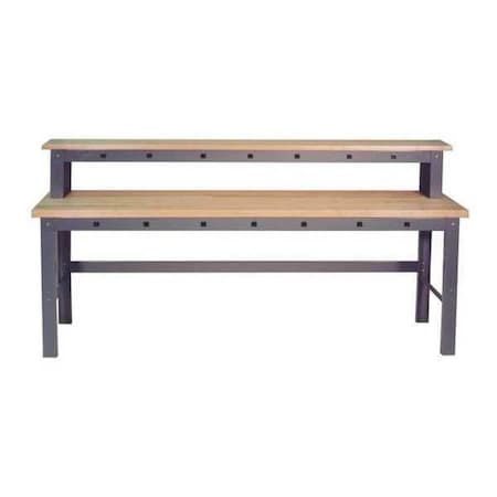 Greene Manufacturing Work Station With Riser Shelf, 96" W, 42-1/2" to ...
