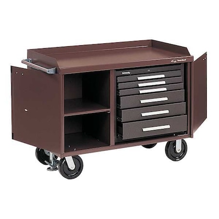 Kennedy Versa-Bench Rolling Cabinet, 6 Drawer, Brown, Steel, 48" W x 26 ...
