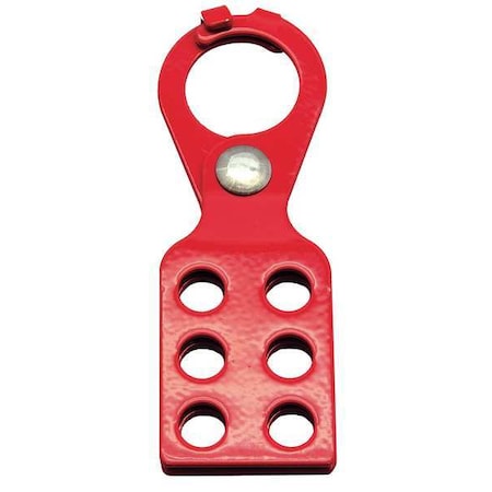 Zing Lockout Hasp, Red, Recycled Steel, 6 Max. No. of Padlocks, 3/8 in ...