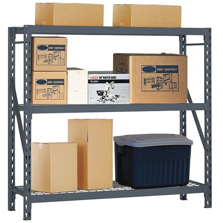Edsal Starter Bulk Storage Rack, 24 in D, 72 in W, 3 Shelves ERW722472S ...