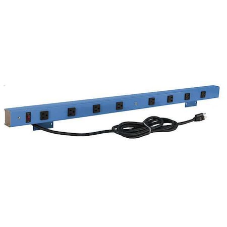 Benchpro Power Strip, 66 W x 4 D x 2 in. H, Black A8-66 | Zoro